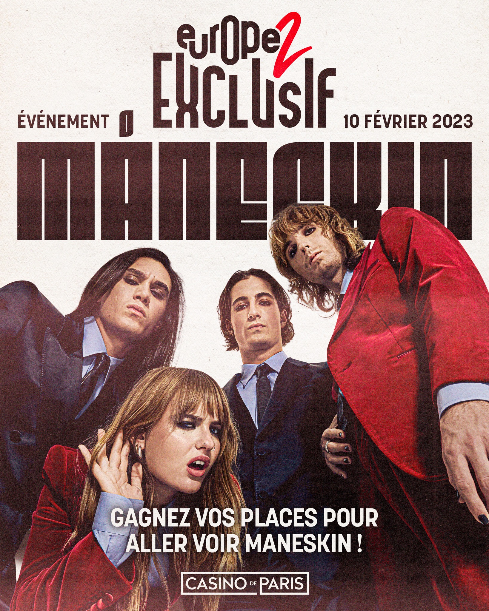 CONCOURS : Gagnez 3X2 places pour le concert privé de Måneskin au ...